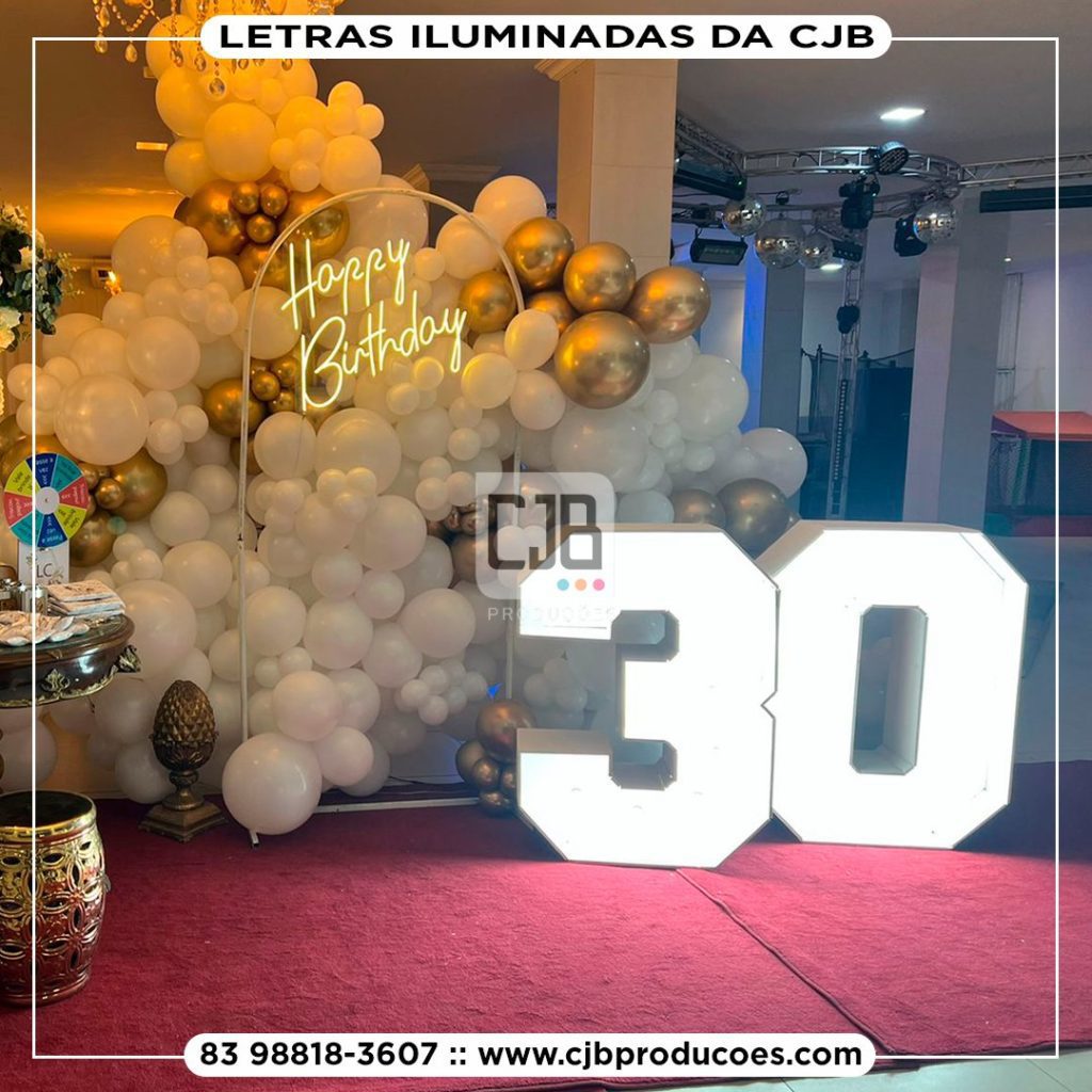 Letras Iluminadas para Aniversário - Decoração Personalizada e Iluminada